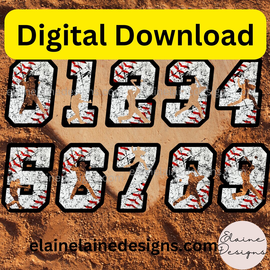 Numbers Png, Baseball Numbers, Grunge, Distressed, Baseball Stitch ...