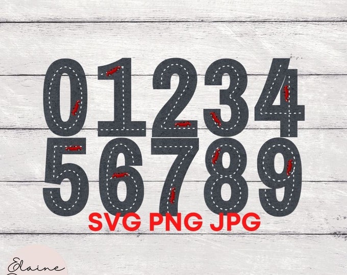 Road Numbers SVG. Cricut Cut Files. Silhouette. Race Track Numbers Svg ...