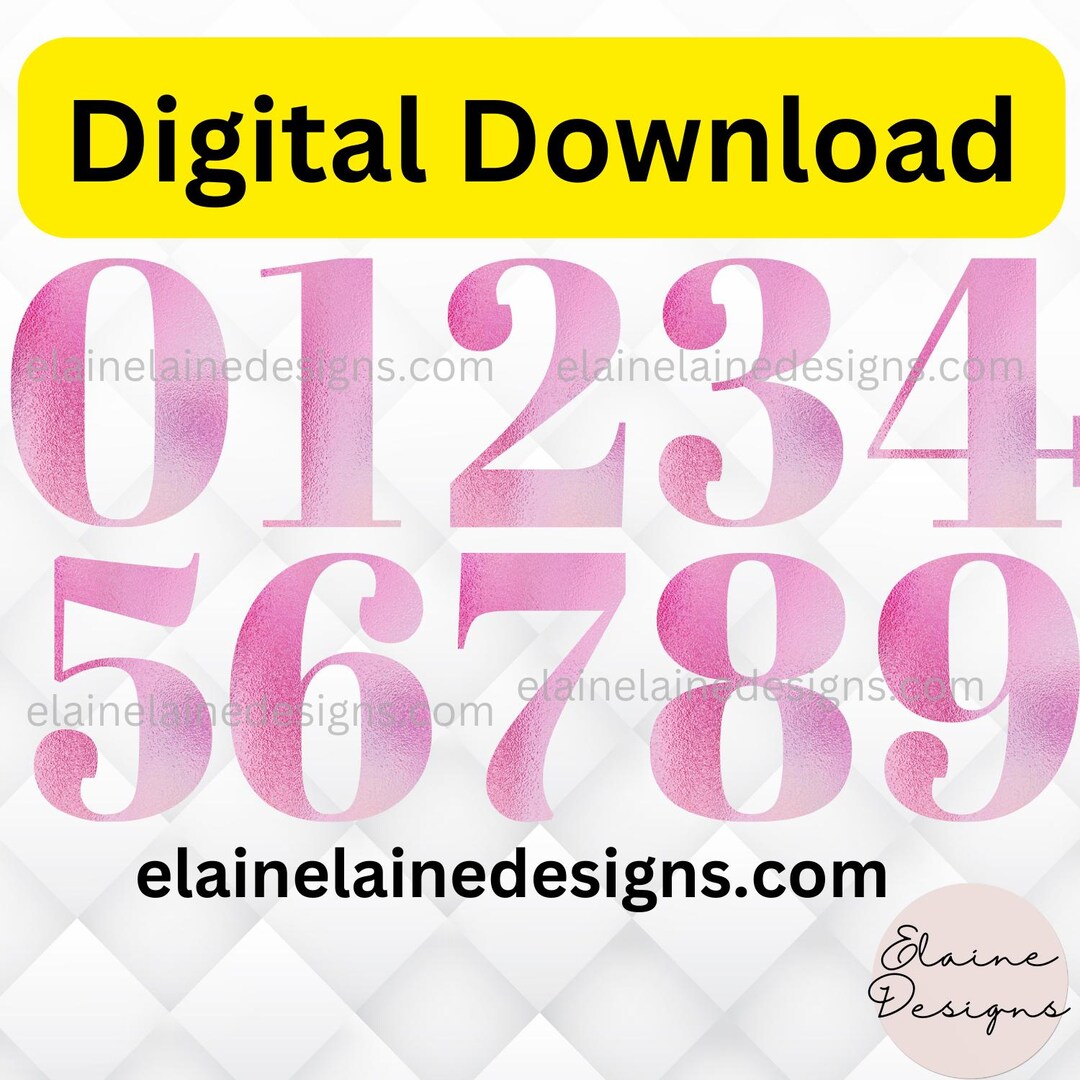 Pink Foil Numbers, Pink Glitter Numbers, Pink Numbers, Birthday, Table ...