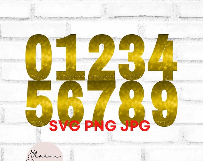 Gold Glitter Numbers Clipart - 26 PNG Files *** DIGITAL DOWNLOAD ...