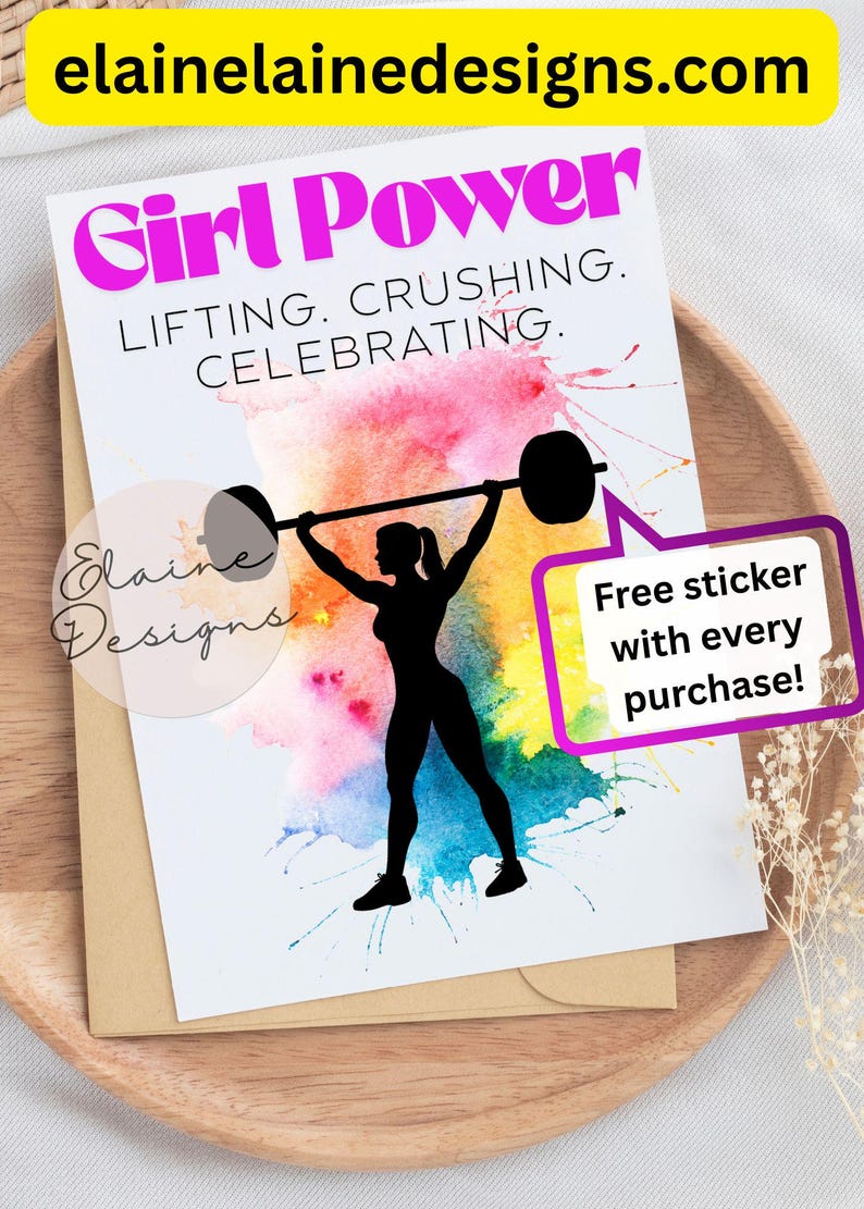 Girl Power Birthday Card for Female Athlete – Crossfit, HYROX, Gym ...
