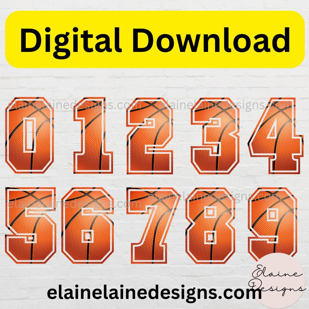 Basketball Numbers, Varsity Numbers, Numbers Clipart, Basketball ...