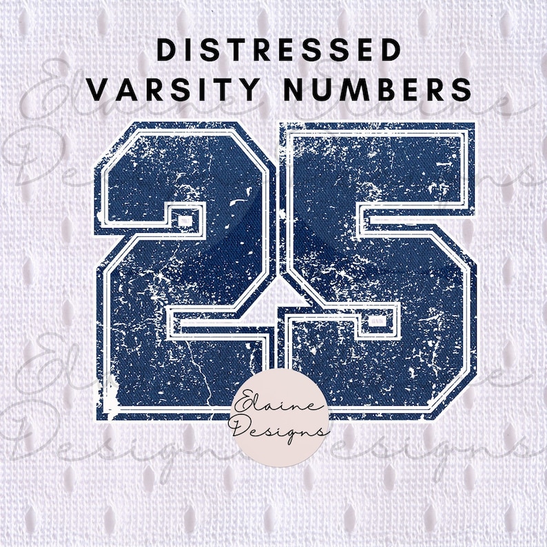 Varsity Numbers Blue Numbers Sports Numbers Clipart Grunge Distressed ...