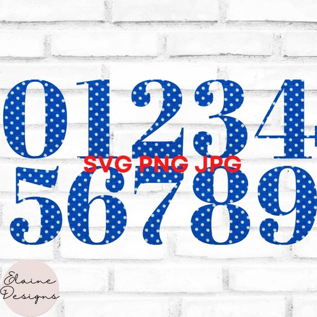 Blue Polka Dot Numbers Blue and White Dots Numbers Wedding Table ...