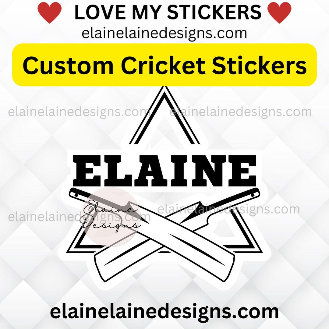 Cricket Sticker, Cricket Bat Sticker, Cricket, Custom Cricket Sticker ...
