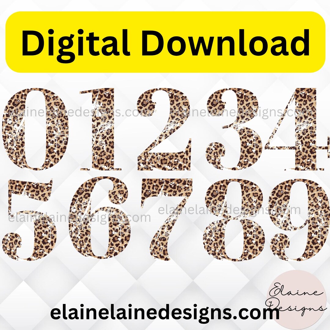 Cheetah Numbers, Distressed Cheetah Numbers, Leopard Numbers, Cheetah ...