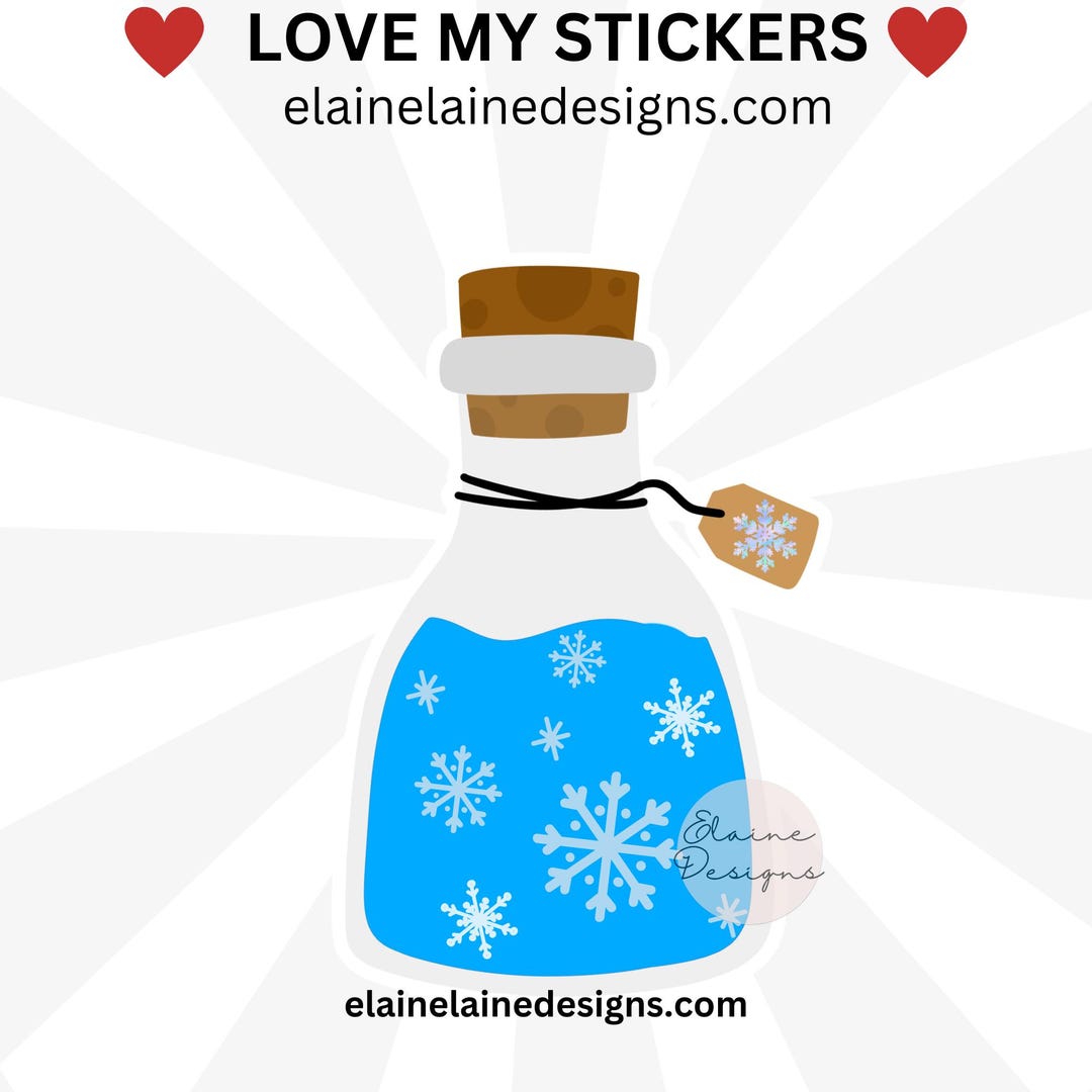 Snow Sticker, Snow Potion, Ski Sticker, Snow Potion Sticker, Black ...