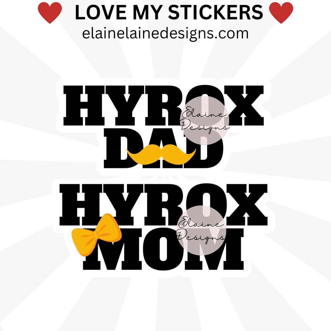 Hyrox Sticker, Hyrox Dad, Hyrox Mom Stickers, Hyrox Sticker, Mustache ...