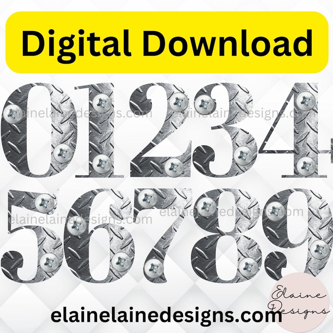 Construction Numbers, Construction Font, Screws Font, Construction ...
