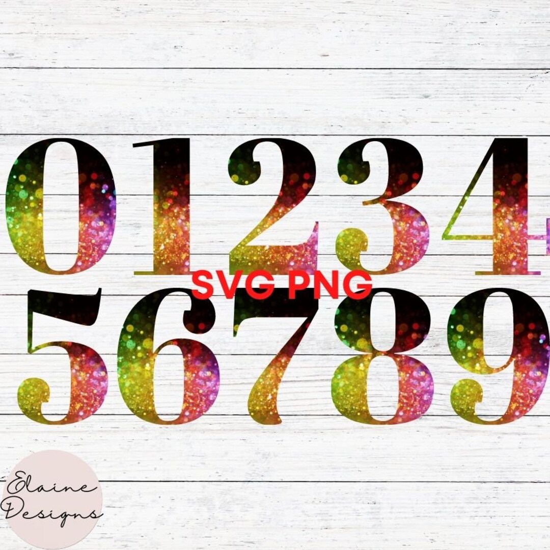 Rainbow Sparkle Numbers Rainbow Glitter Numbers Blue Gold Sparkle ...