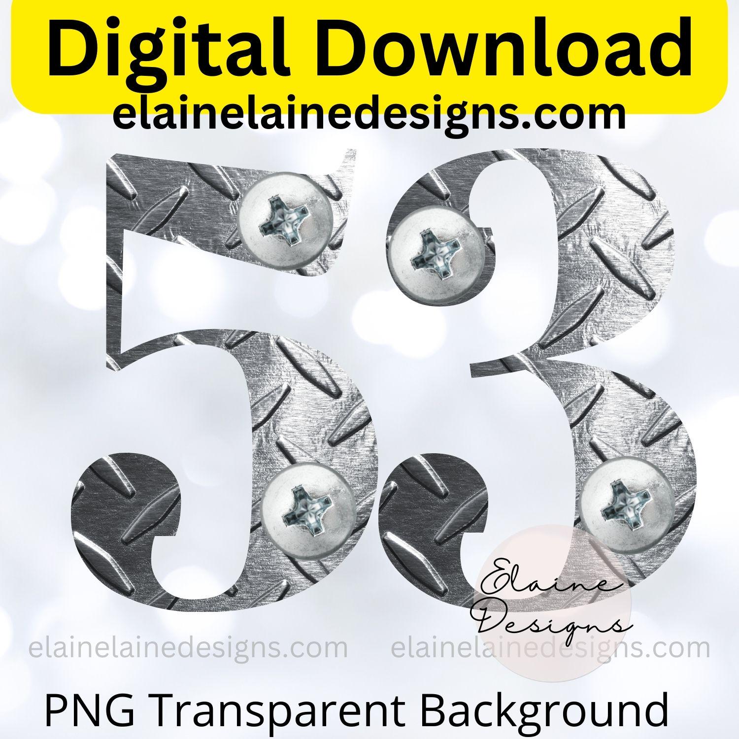 Construction Numbers, Construction Font, Screws Font, Metallic Numbers ...
