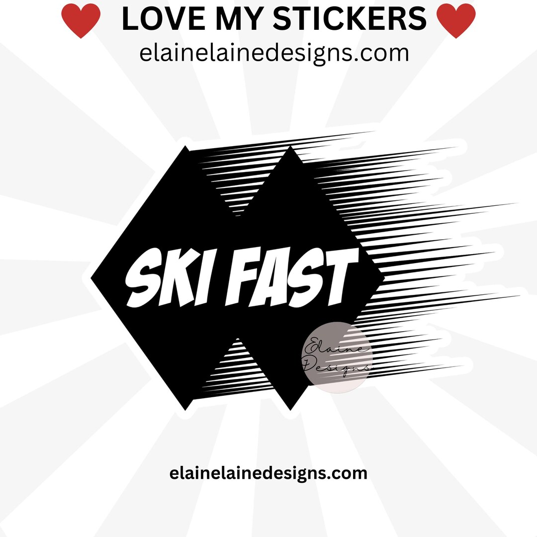 Ski Sticker, Skiing Sticker, Black Diamond Sticker, Ski Fast, Speed ...