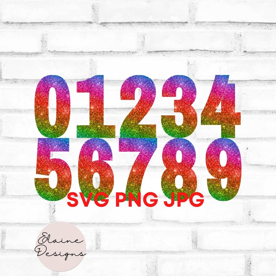 Rainbow Sparkle Numbers Red Numbers Glitter Numbers Blue Gold Sparkle ...