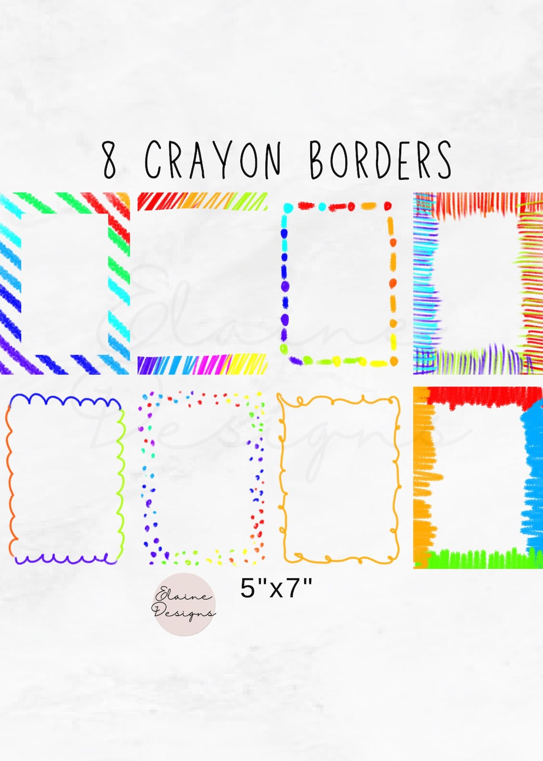 Crayon Lines Handdrawn Crayon Frames Doodles Kids Crayola Borders ...
