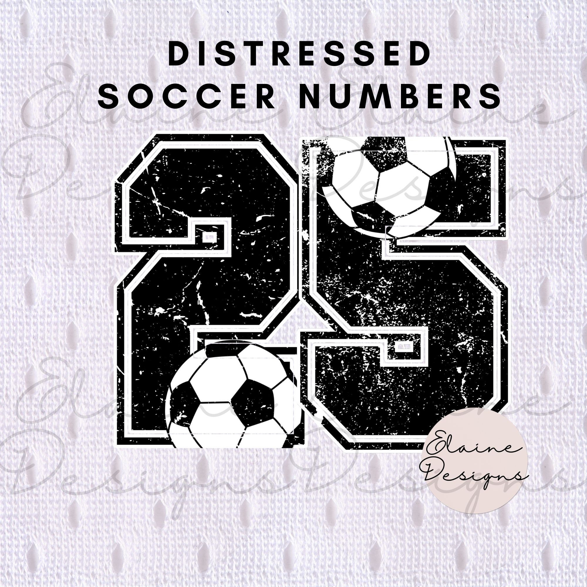 Soccer Numbers Distressed Sports Numbers Soccer Ball Numbers Football ...