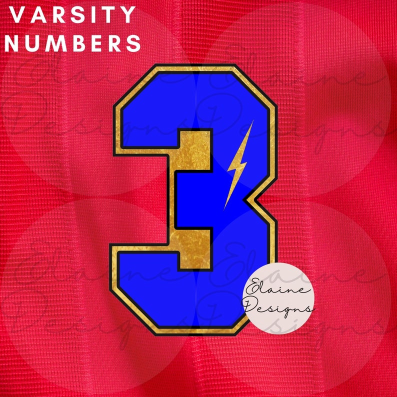 Blue Varsity Numbers Svg Blue Numbers Sports Numbers Svg Lightning Fast ...