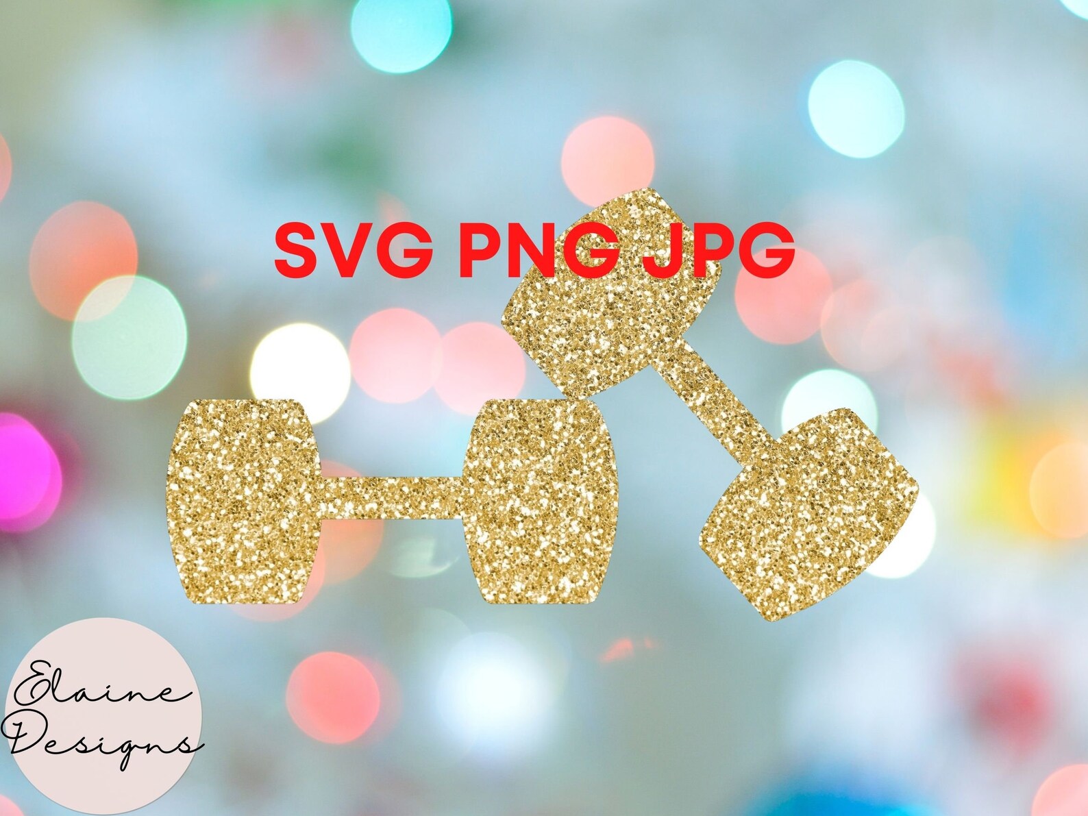 Gold Glitter Dumbbell Workout Fitness Gold Dumbells Fitness Crossfit ...