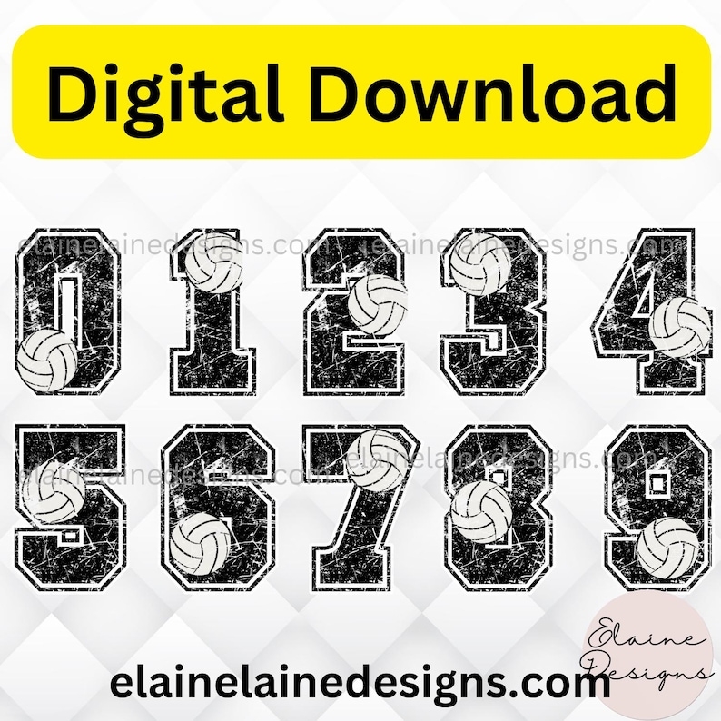 Volleyball Numbers, Distressed Volleyball Numbers, Distressed Varsity ...