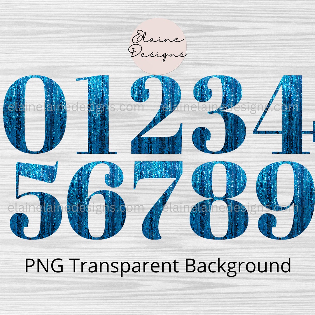 Blue Numbers Blue Glitter Numbers Silver Numbers Wedding Table Numbers ...