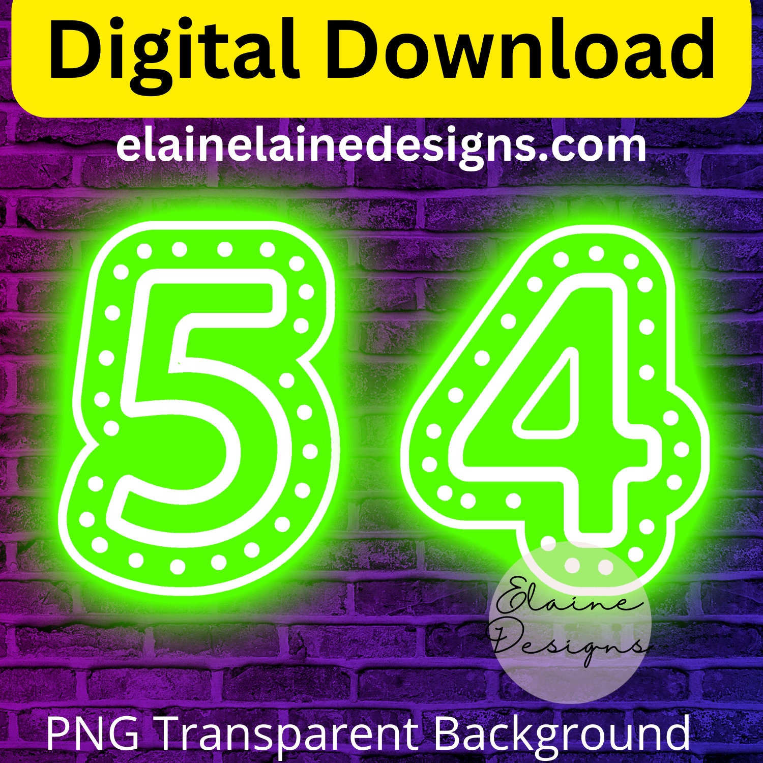 Neon Numbers PNG, Printable Numbers, Neon Numbers, Fluorescent Numbers ...