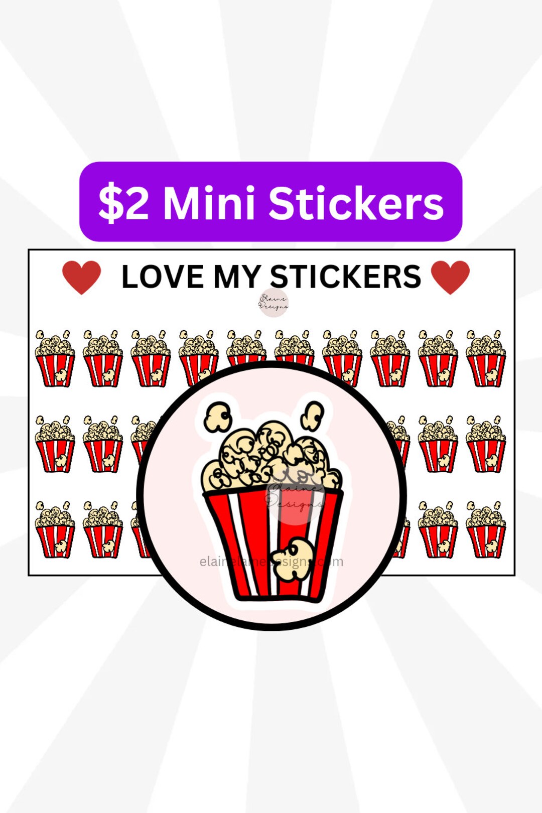 Planner Stickers, Icon Stickers, Popcorn, Movie Night, Date Night ...