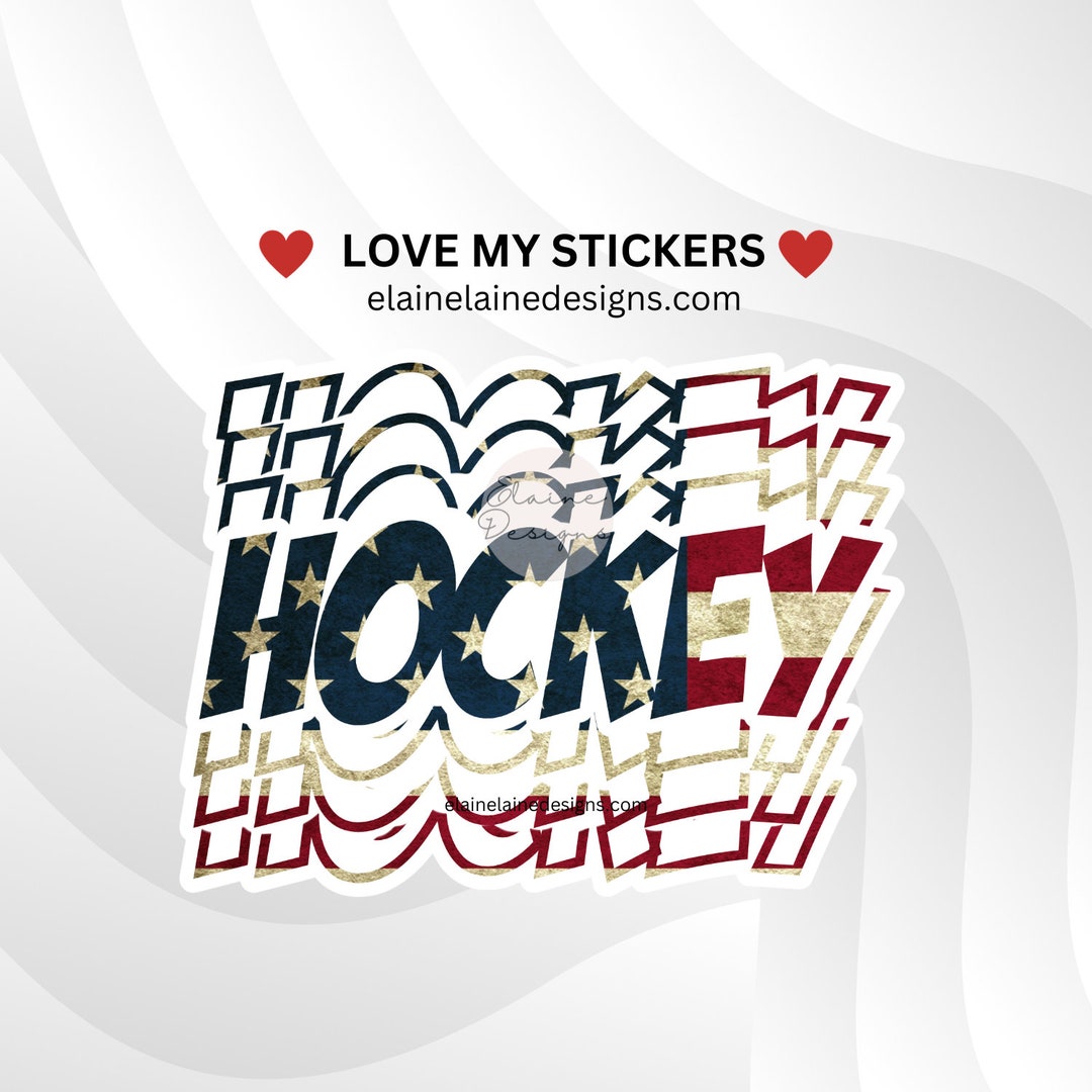 Hockey Sticker, Hockey Flag Sticker, Love Hockey Sticker, USA Hockey ...