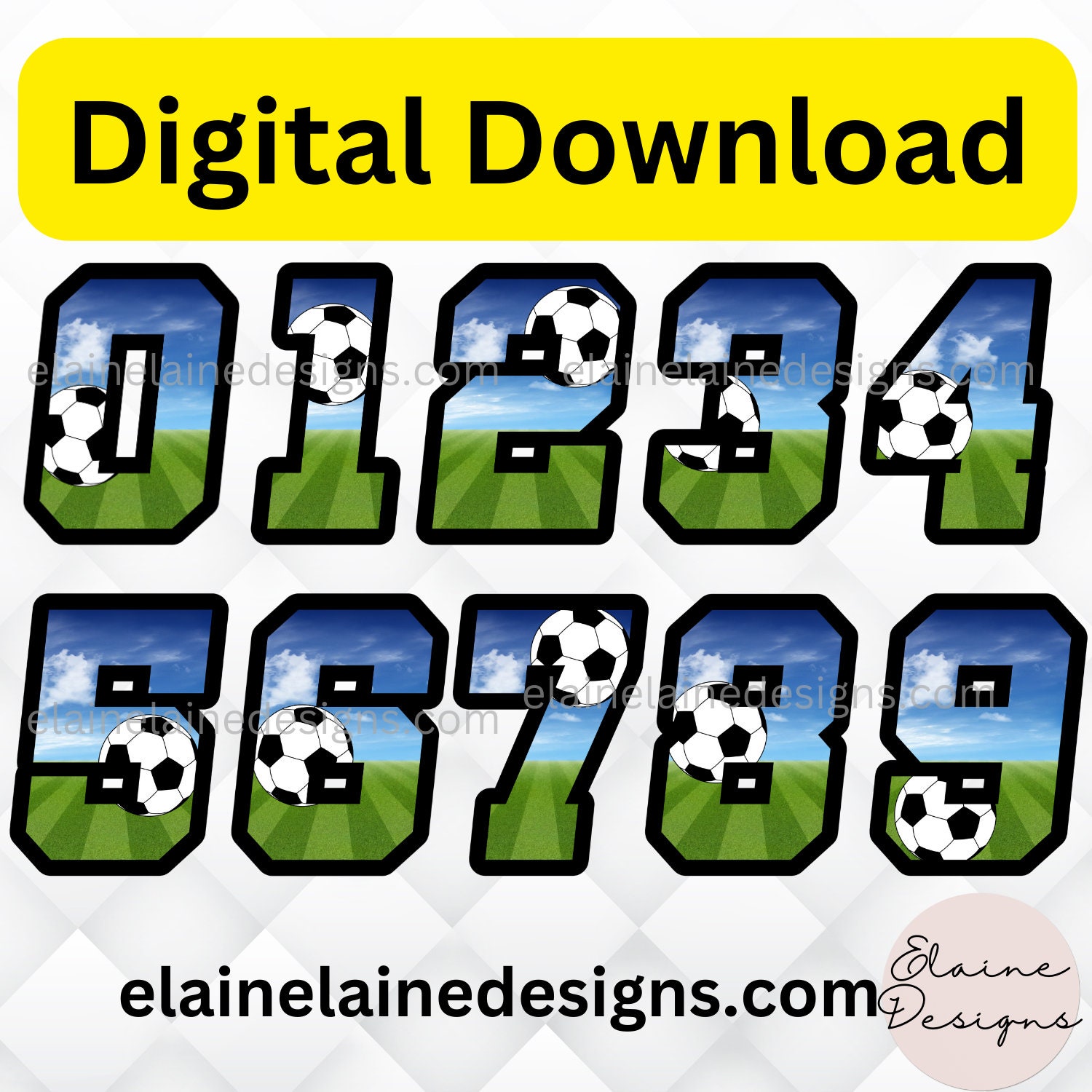 Soccer Numbers Soccer Ball Numbers Football Numbers Team Jersey Number ...