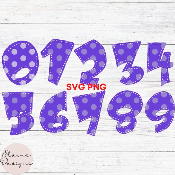 Polkadot Png Numbers - Etsy