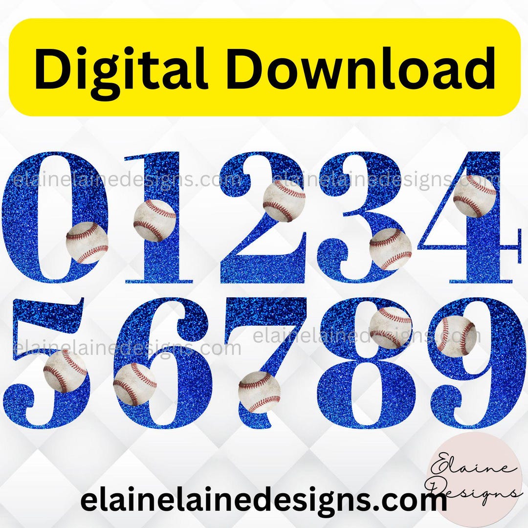 Baseball Numbers, Varsity Numbers, Softball Numbers, Numbers Clipart ...