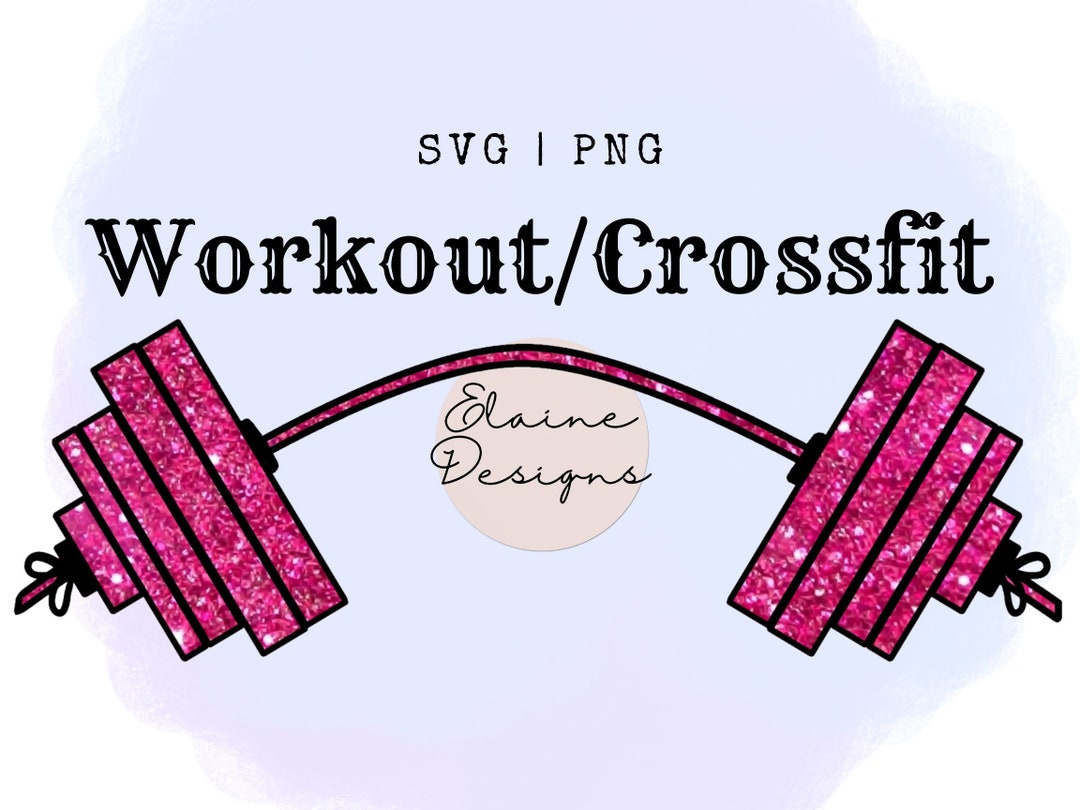 Crossfit Svg Workout Fitness Shirt Glitter Barbells Lifting Bar WOD ...