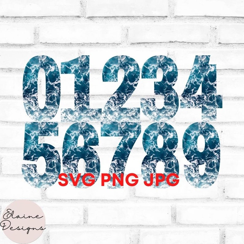 Blue Water Numbers Ocean Waves Numbers Lake Water Calm Clear Beach ...