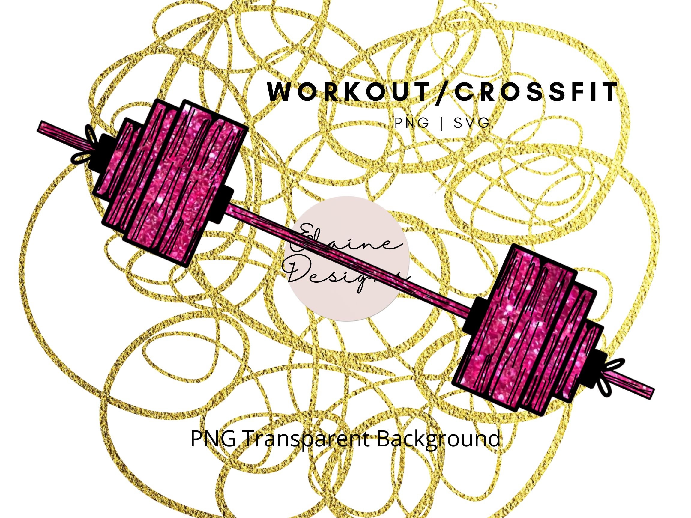 Crossfit Svg Crossfit Workout Pink Sparkle Girls Glitter Barbell ...