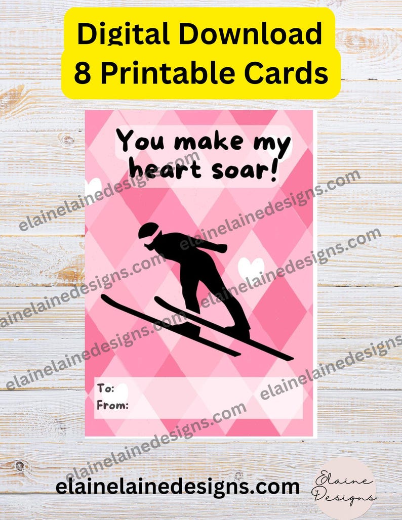 Winter Olympic Themed Valentine Cards Printable – Curling, Bobsled ...