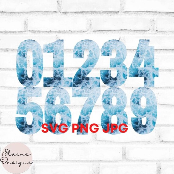 Blue Water Numbers Ocean Wave Numbers Water Surfing Clear - Etsy