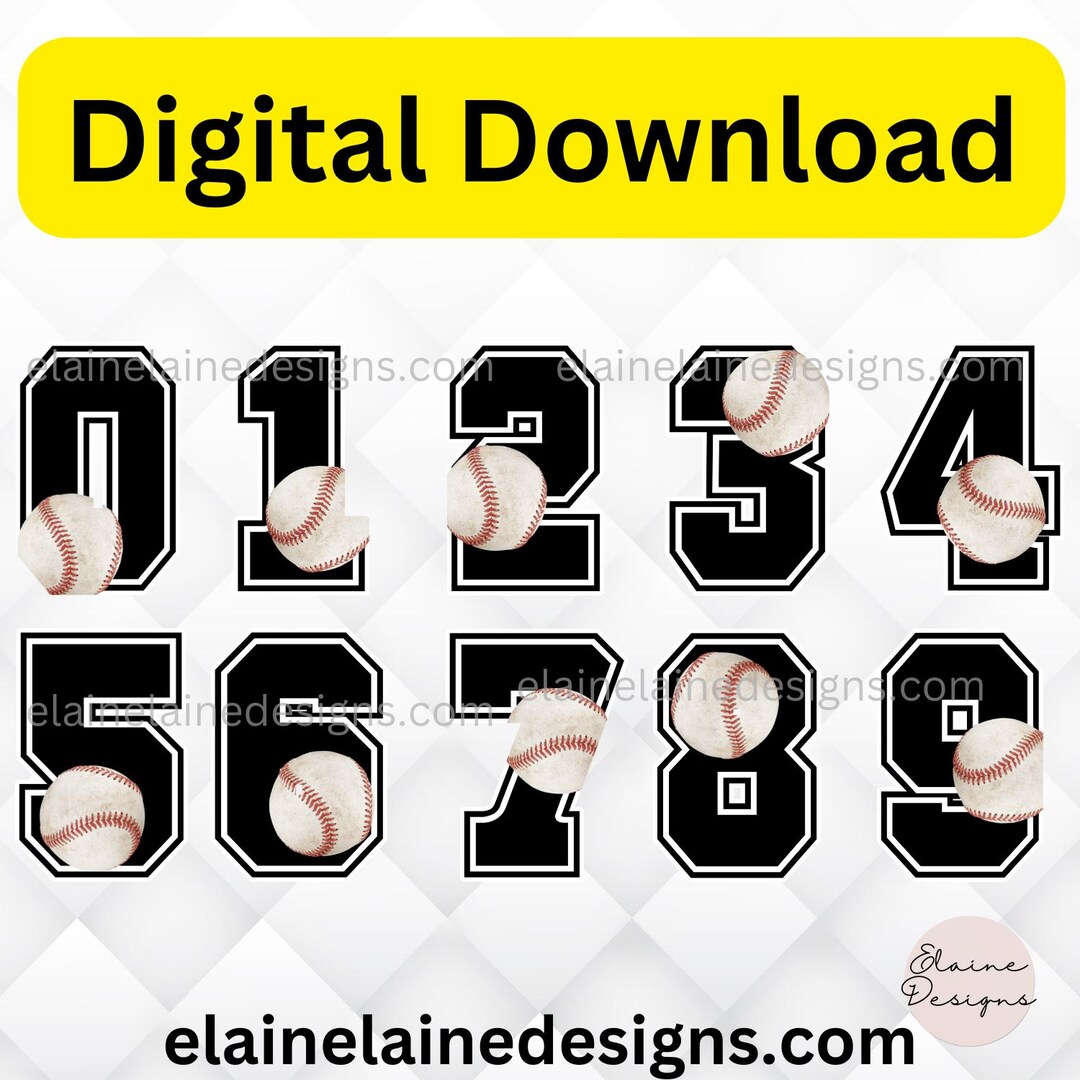Baseball Numbers, Varsity Numbers, Softball Numbers, Numbers Clipart ...