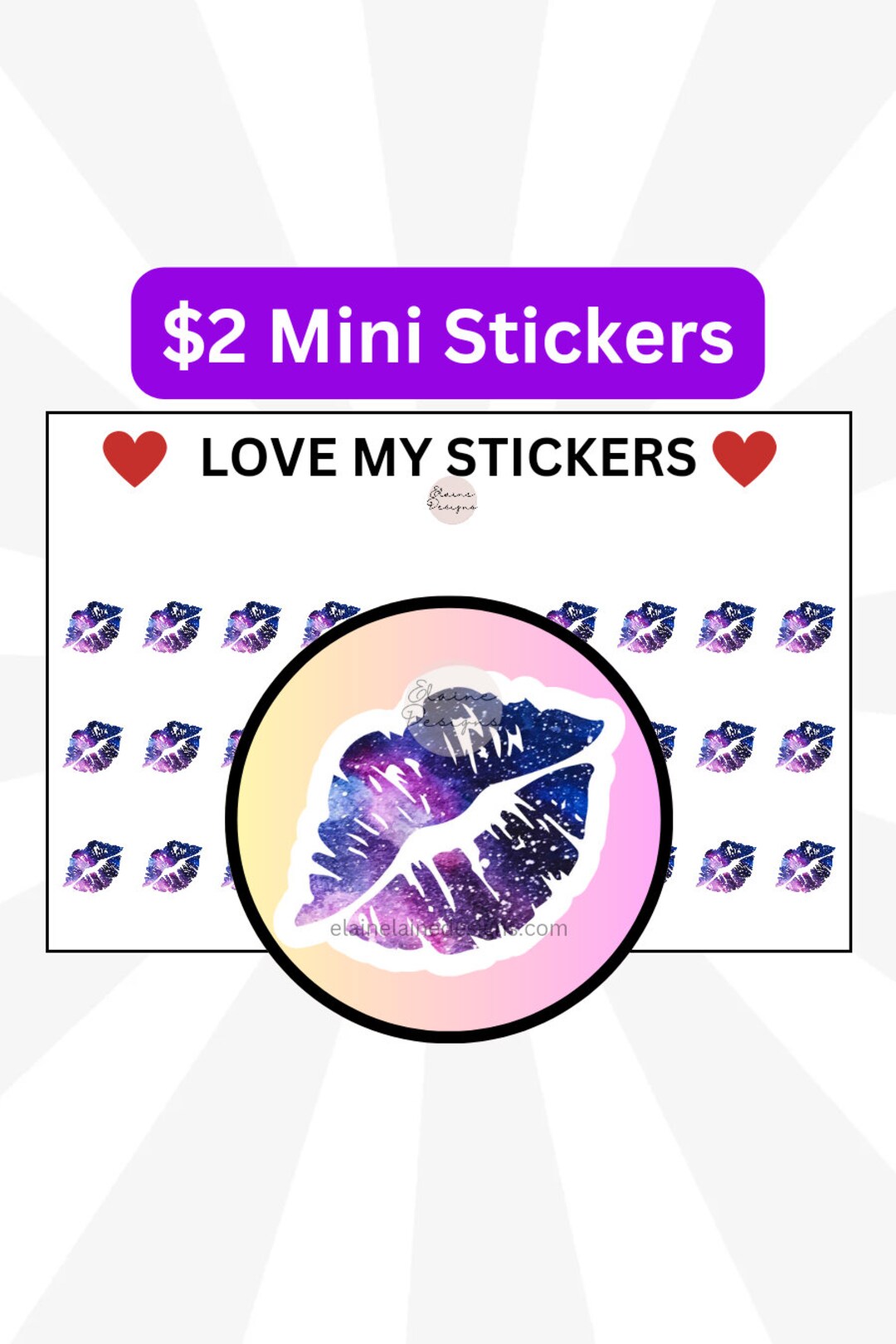 Lips Icon Stickers, Lipstick Planner Sticker, Lips Planner Sticker ...