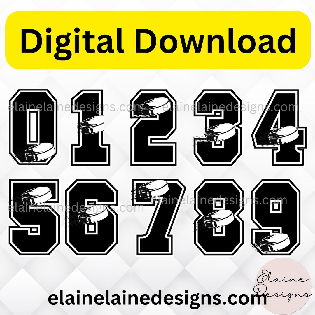 Hockey Numbers, Hockey Puck Numbers, Hockey Numbers Clipart, Hockey ...