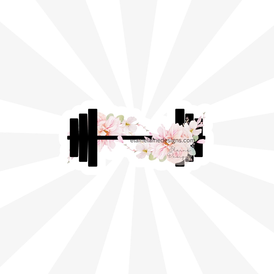 Crossfit Sticker, Girl Workout Sticker, Flower Lift Sticker ...