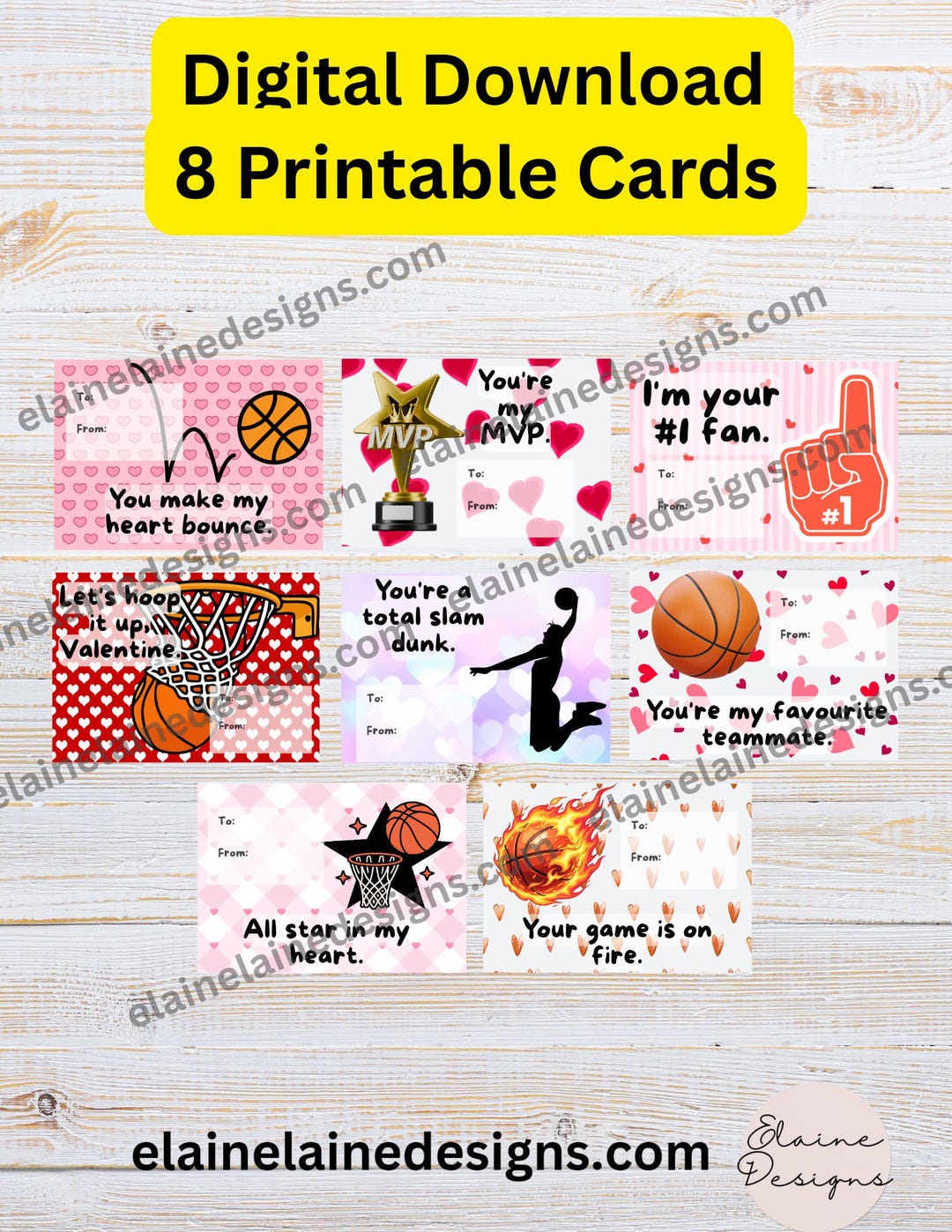 Basketball Valentine Cards Printable Digital Download | Mini Basketball ...