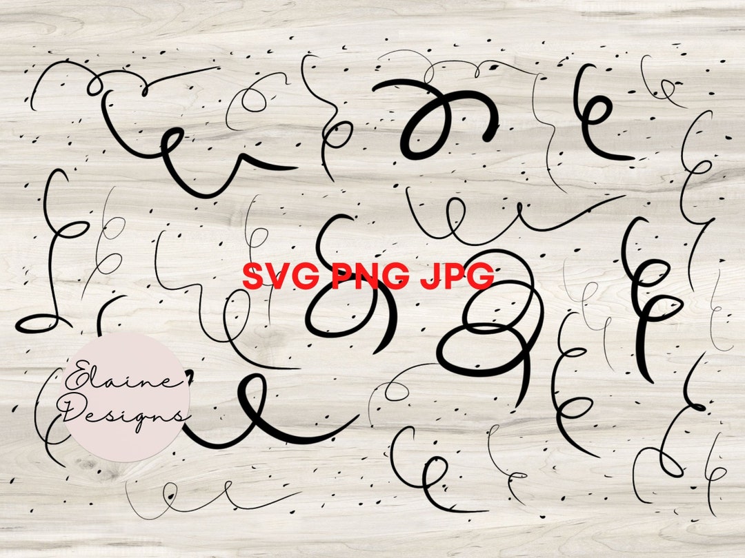 Handdrawn Squiggles Squiggle Confetti Party Streamer Birthday Polkadot ...