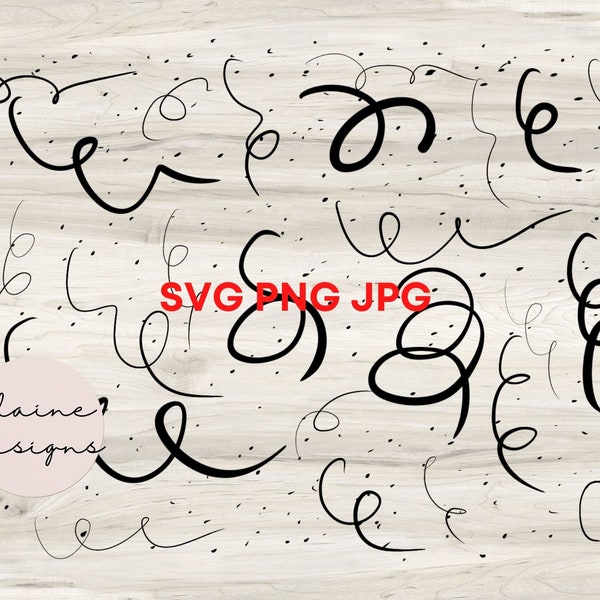Confetti Squiggly Svg - Etsy