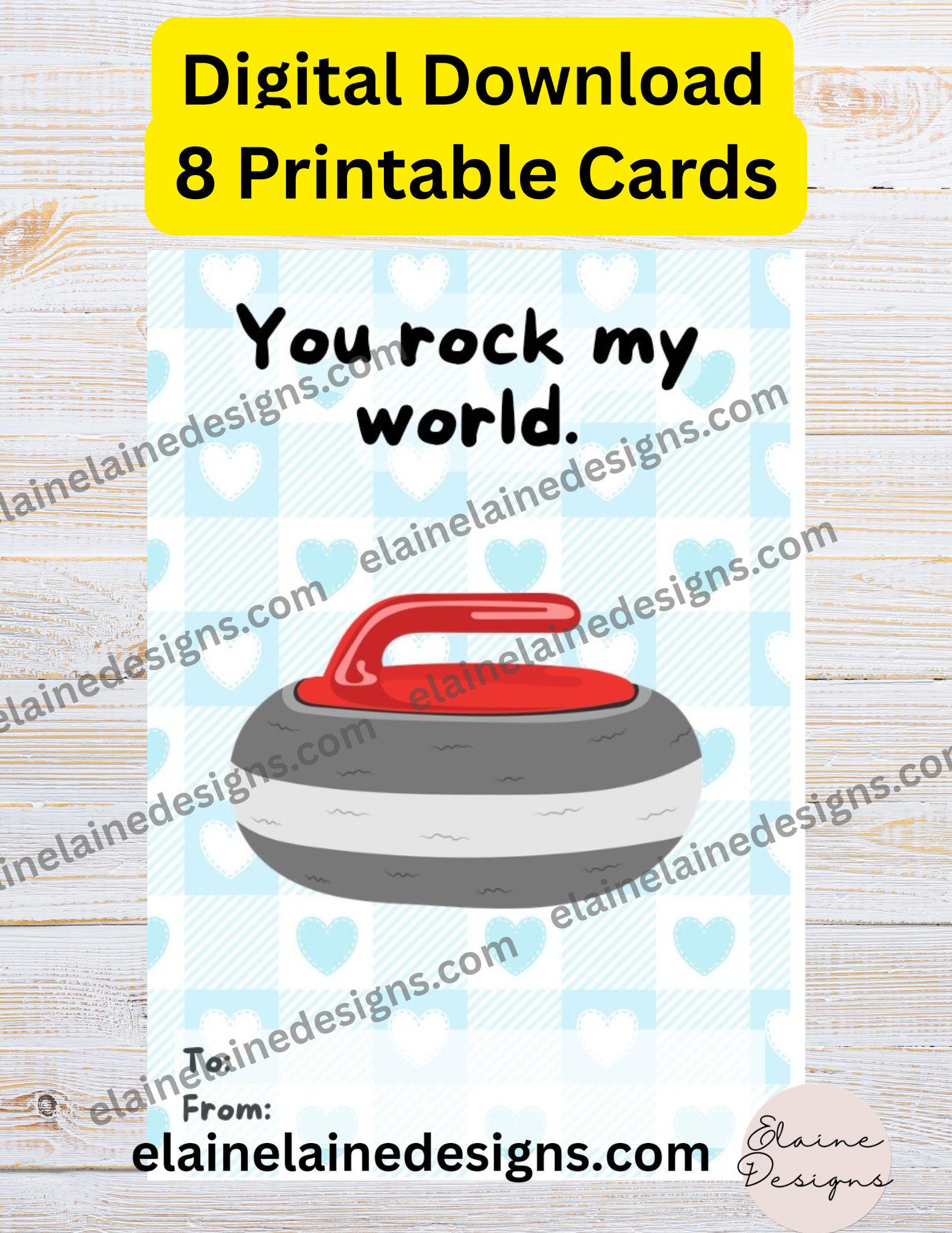 Winter Olympic Themed Valentine Cards Printable – Curling, Bobsled ...