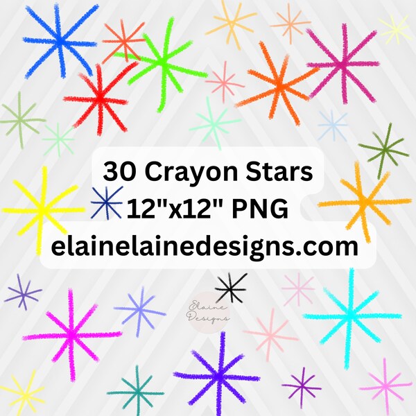 Crayon Stars - Etsy