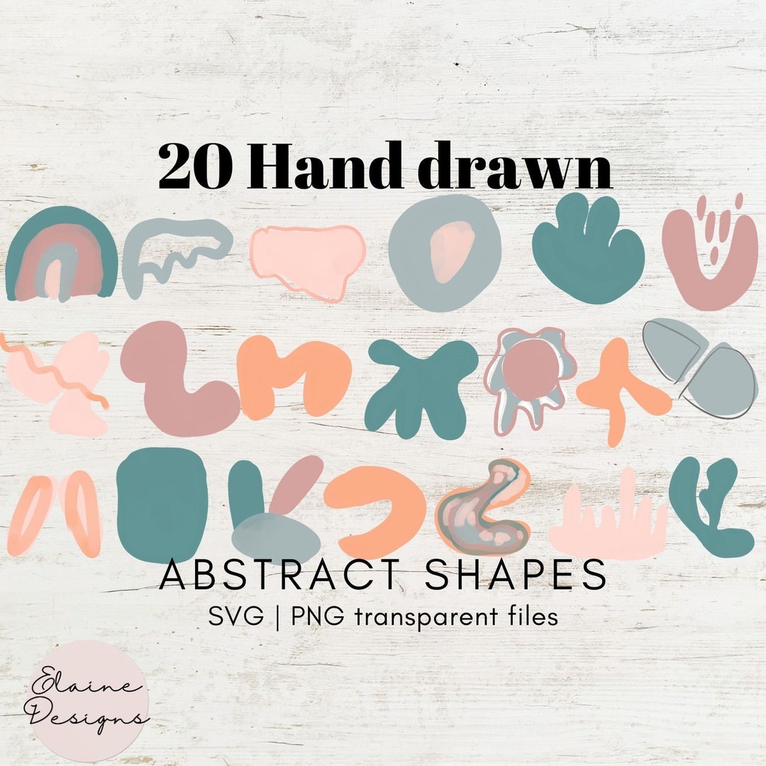 Abstract Shapes Svg Boho Shapes Clipart Art Watercolor - Etsy