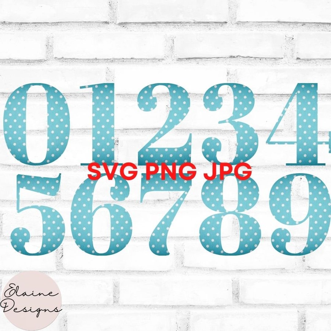Blue Polka Dot Numbers Blue and White Dots Numbers Teal Wedding Table ...