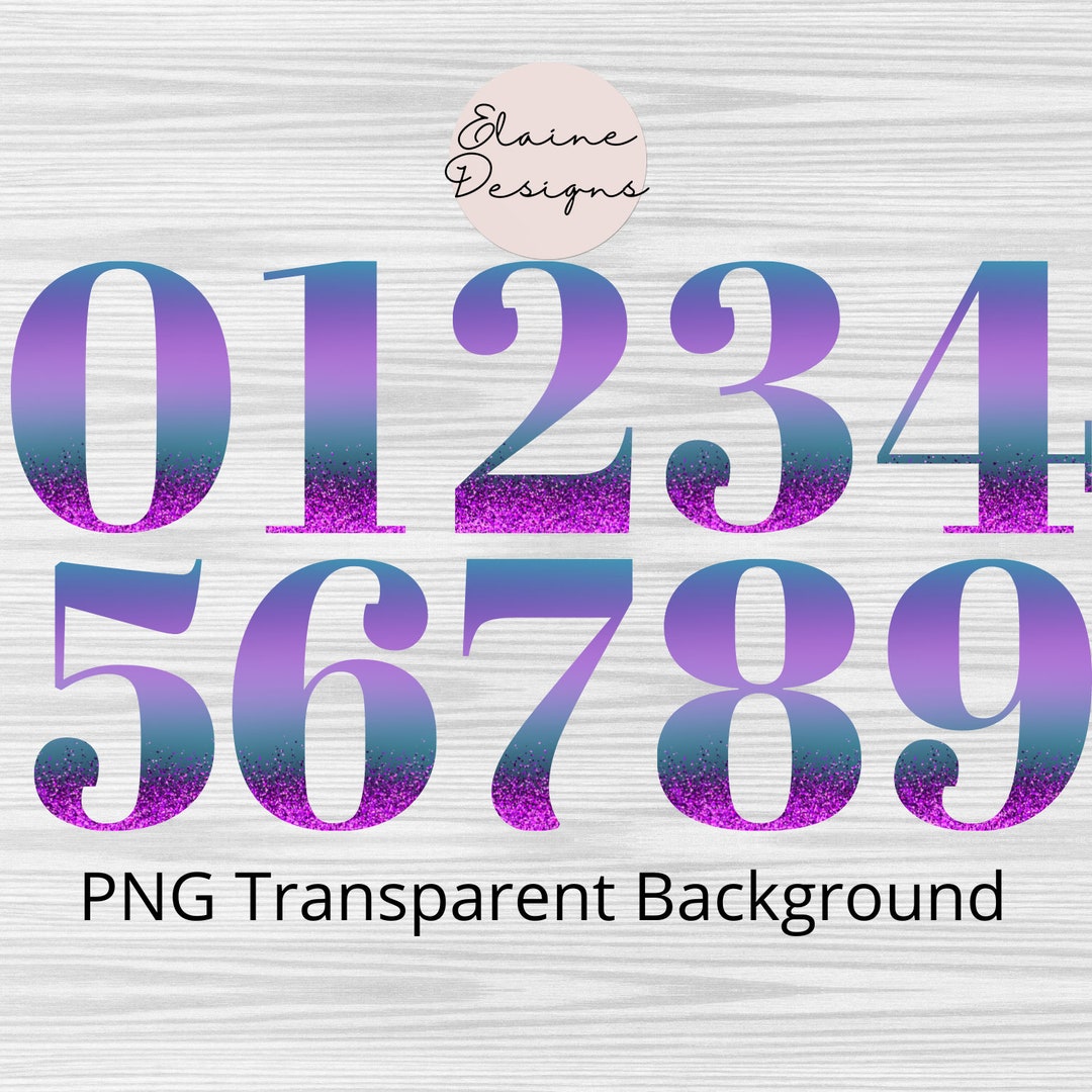 Purple Sparkle Numbers Purple Glitter Numbers Wedding Table Numbers ...