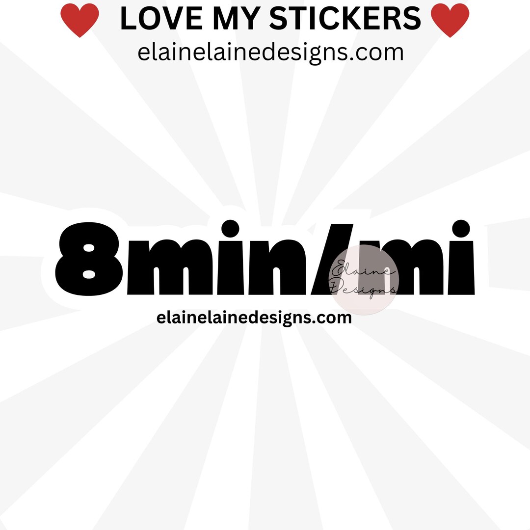 Run Sticker, Running, Runner Sticker, Run, Run Pace, Min Miles, Min Kms ...