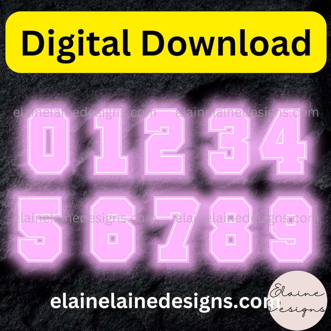 Neon Numbers PNG, Printable Numbers, Neon Numbers, Fluorescent Numbers ...