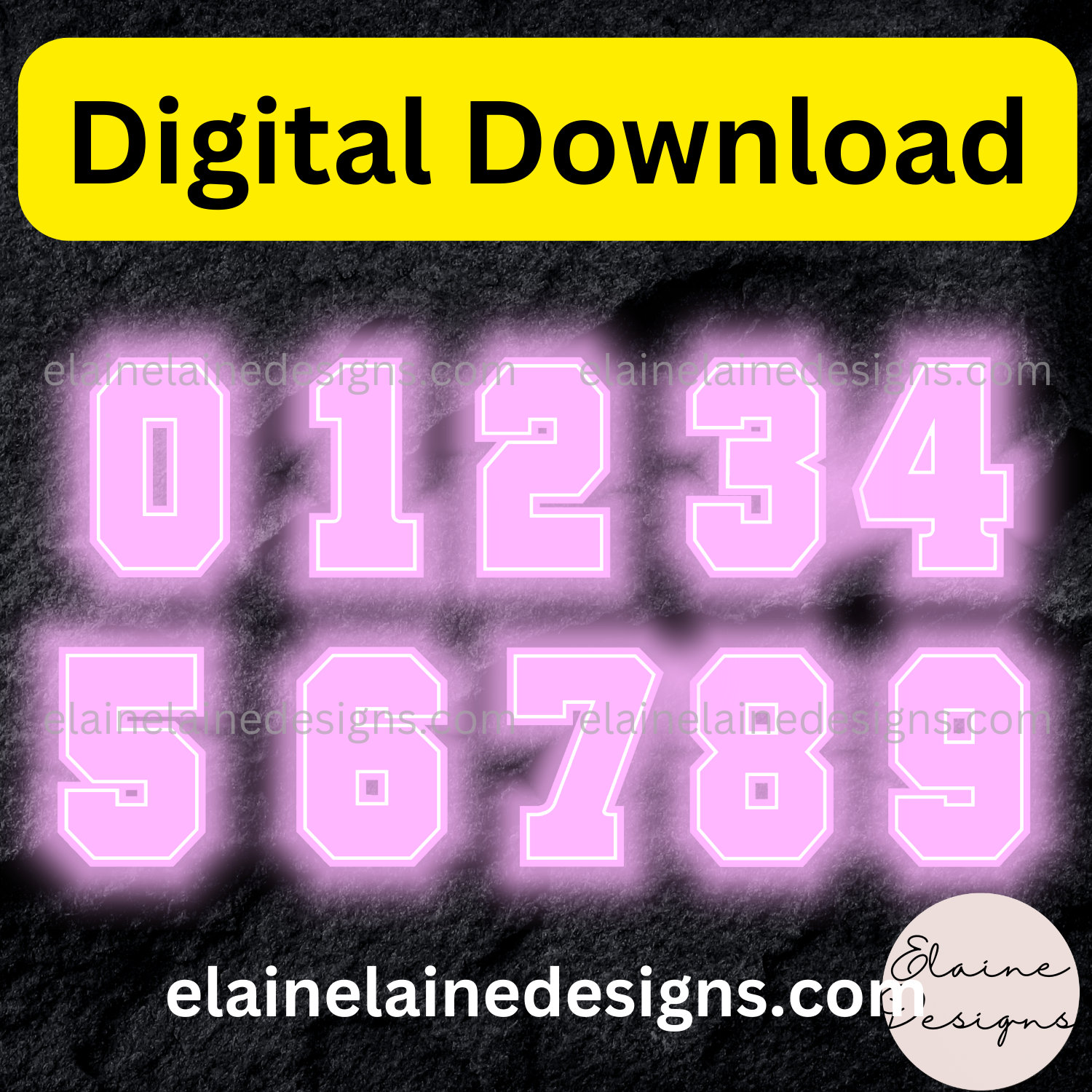 Neon Numbers PNG, Printable Numbers, Neon Numbers, Fluorescent Numbers ...