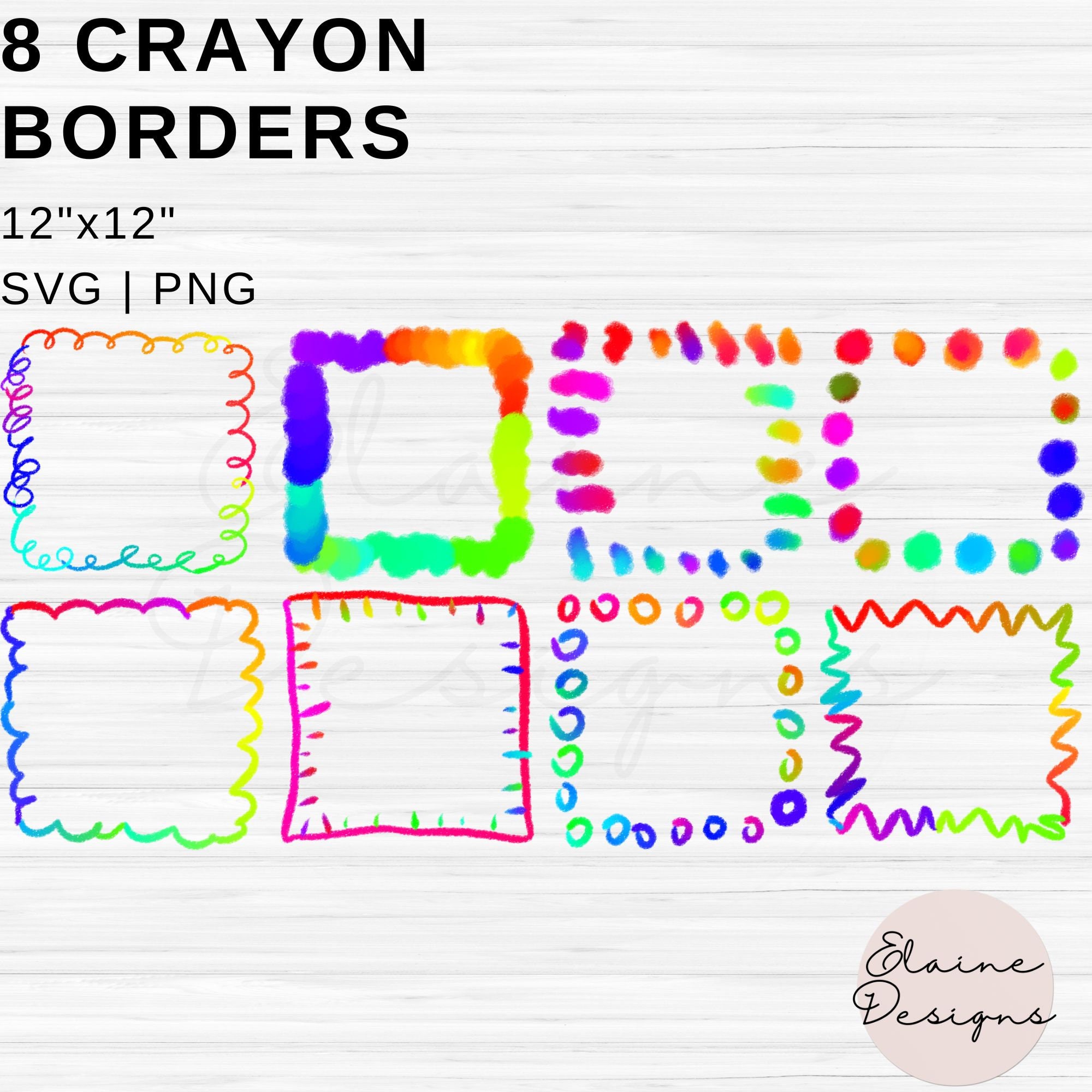 Crayon Lines Svg Handdrawn Crayon Frames Svg Crayola Borders Crayola ...